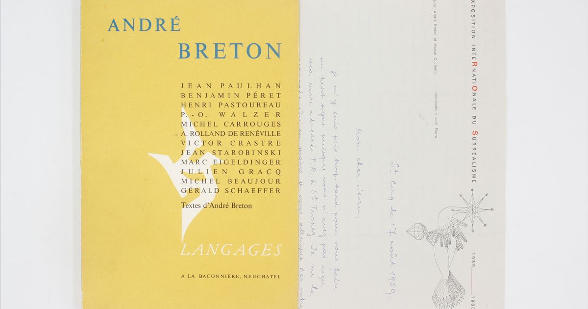 André BRETON • Ouvrage enrichi d'une lettre autographe signée adressée ...