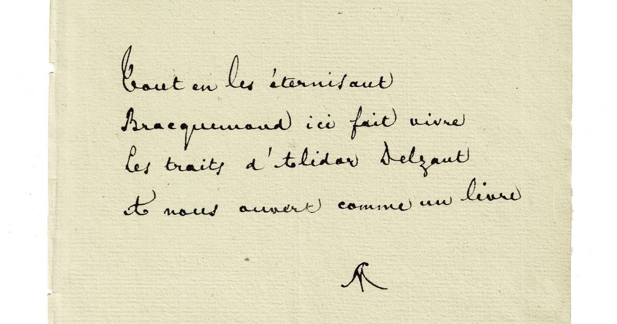 Stéphane MALLARMÉ • Signed autograph letter card and signed autograph ...