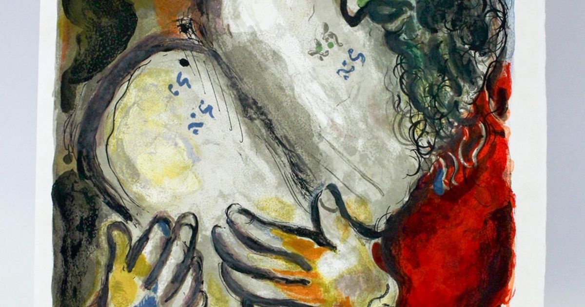 Marc CHAGALL • [Moïse et les Tables de la Loi] He wrote in the Tables ...