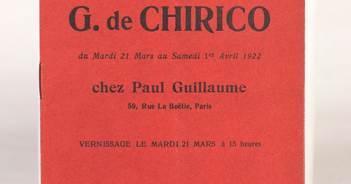 André BRETON • Catalogue d'invitation à l'exposition G. de Chirico à la ...