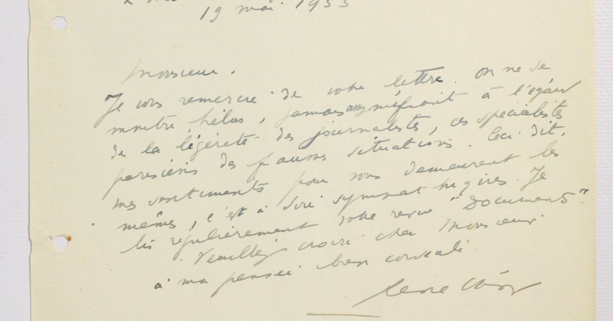 René CHAR • Lettre autographe signée de René Char à René Wintzen ...