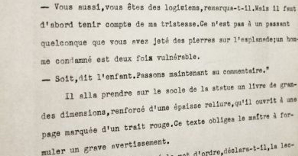 Maurice BLANCHOT • Le dernier mot. Première version inédite. Manuscrit ...
