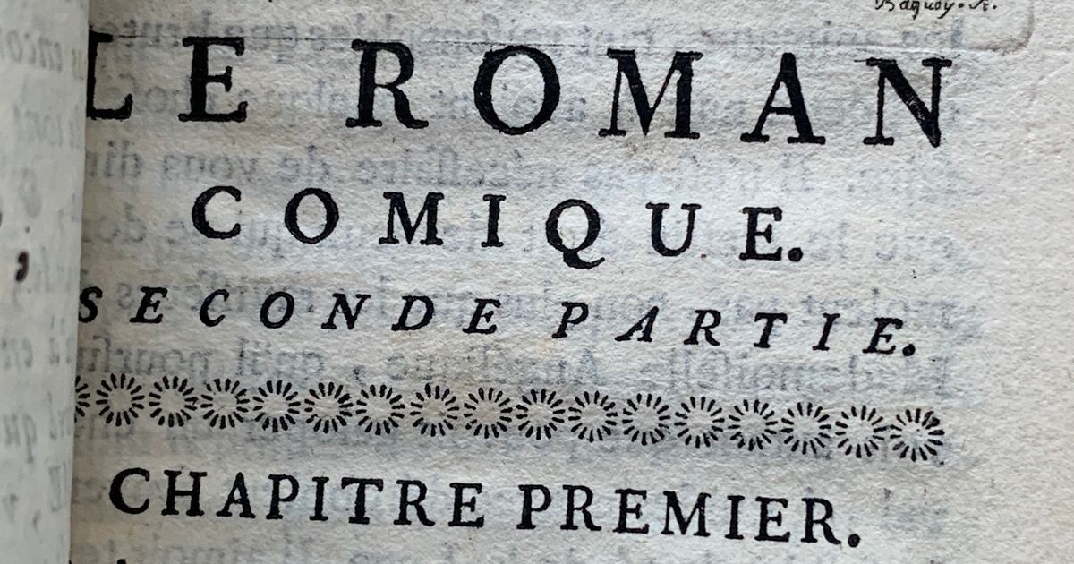 Paul SCARRON • Le roman comique • 1757 – Edition-Originale.com ...