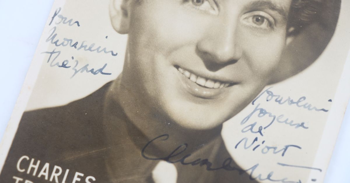 Charles TRENET • Carte postale photographique dédicacée par Charles ...