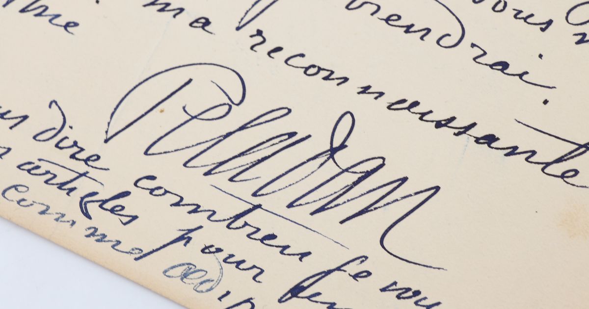 Joséphin PÉLADAN • Signed autograph letter addressed to Marius Richard ...