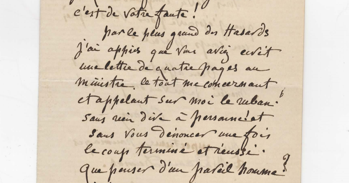 CHAM [pen name of Amédée de NOE] • Belle lettre autographe signée à ...