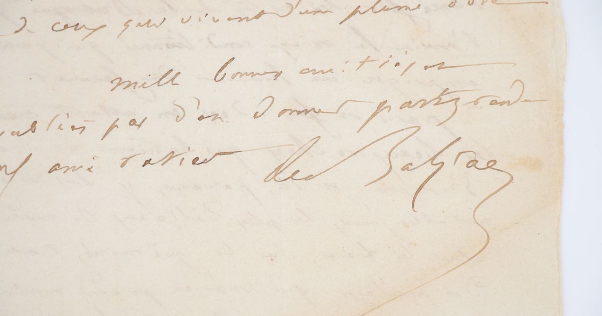 Honoré de BALZAC • Unpublished signed autograph letter • "Aussitôt que ...